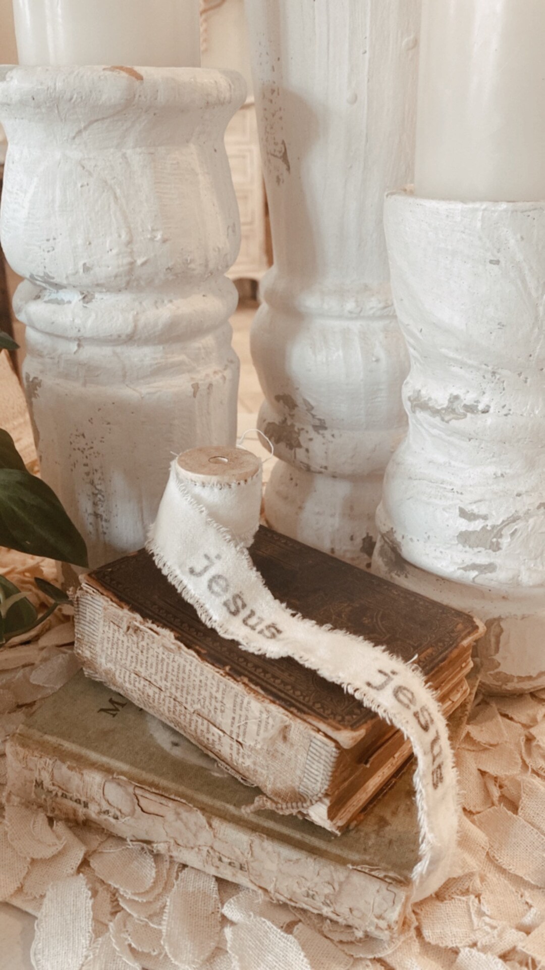 Jesus Stamped Ribbon on Spool, Easter Decor, Primitive Easter Decor ...