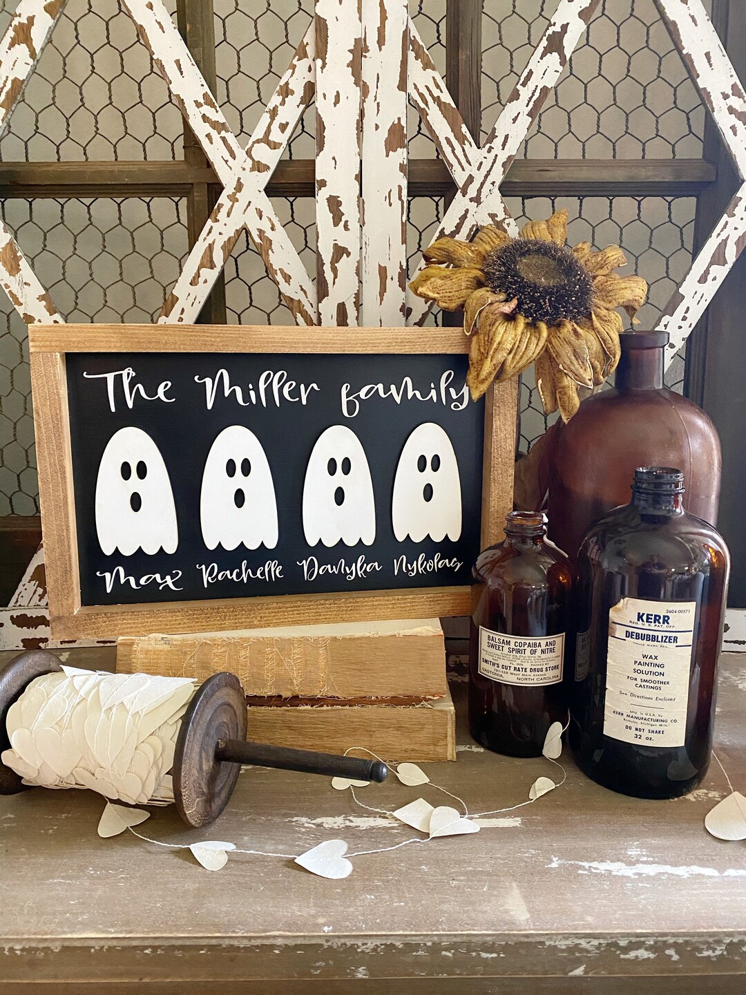 Ghost Family Sign, 3D Sign, Halloween Sign, Family Sign, Fall Sign ...