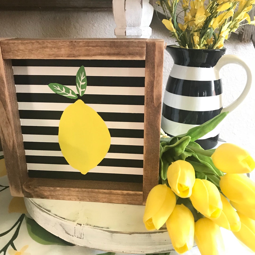 Lemon Sign Striped Sign Striped Lemon Sign Spring Summer - Etsy