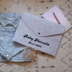 Personalized Grey/black Pregnancy Family Planning Felt File Folder,baby ...