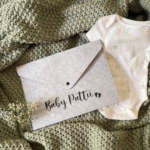 Personalized Grey/black Pregnancy Family Planning Felt File Folder,baby ...