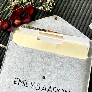 Personalized Grey/black Wedding Planning Felt File Folder, Wedding Day ...