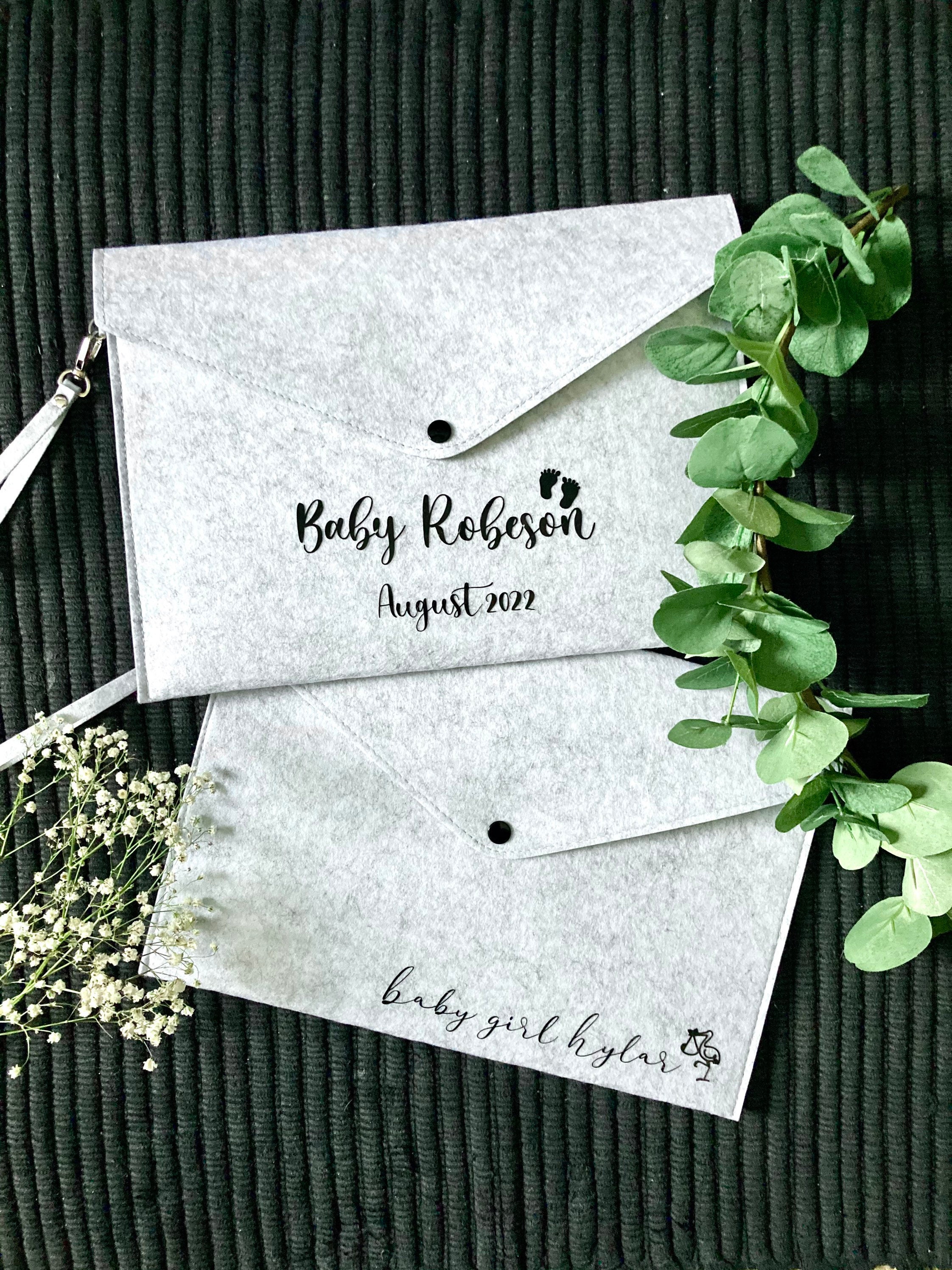 Personalized Grey/black Pregnancy Family Planning Felt File Folder,baby ...
