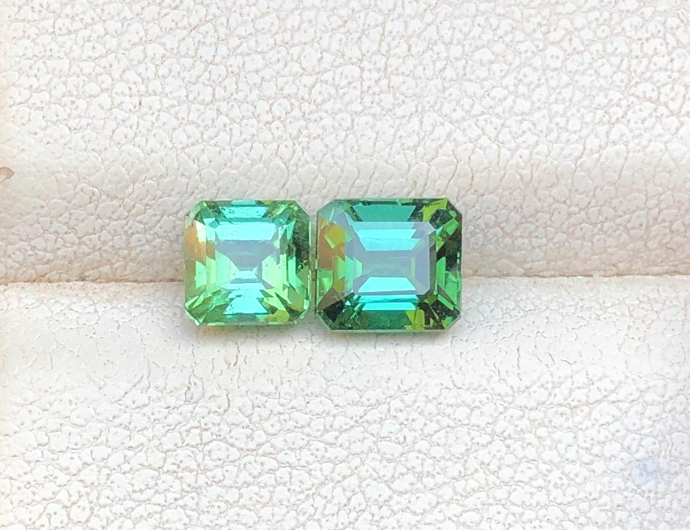 1.70 Carats Gorgeous Asscher Cut Blueish Green Transparent Tourmaline ...