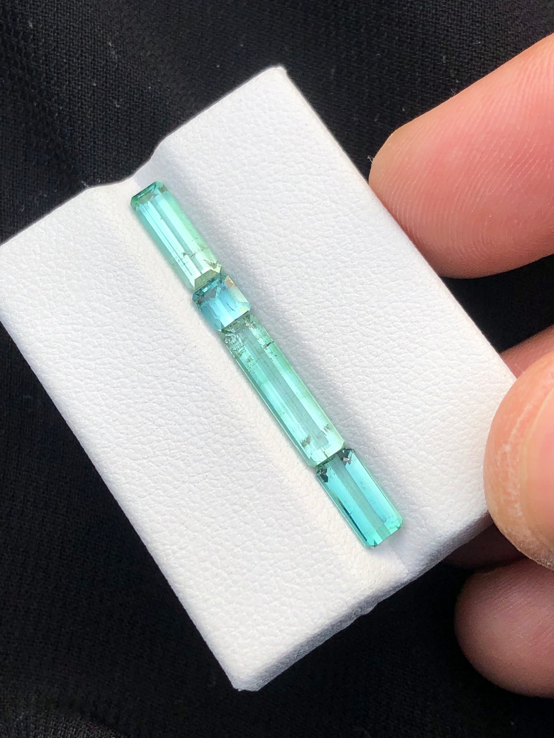3.40 Cts Natural Blueish Green Transparent Tourmaline Gemstones ...