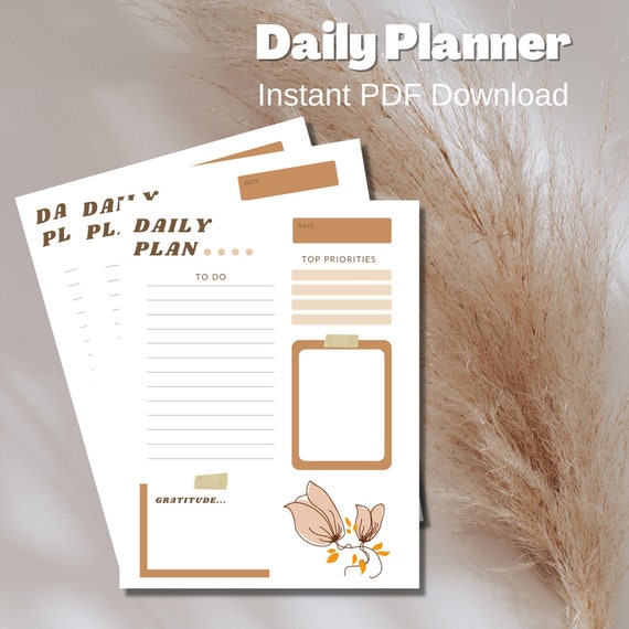 Daily Planner Printable PDF Instant Download Daily to Do - Etsy