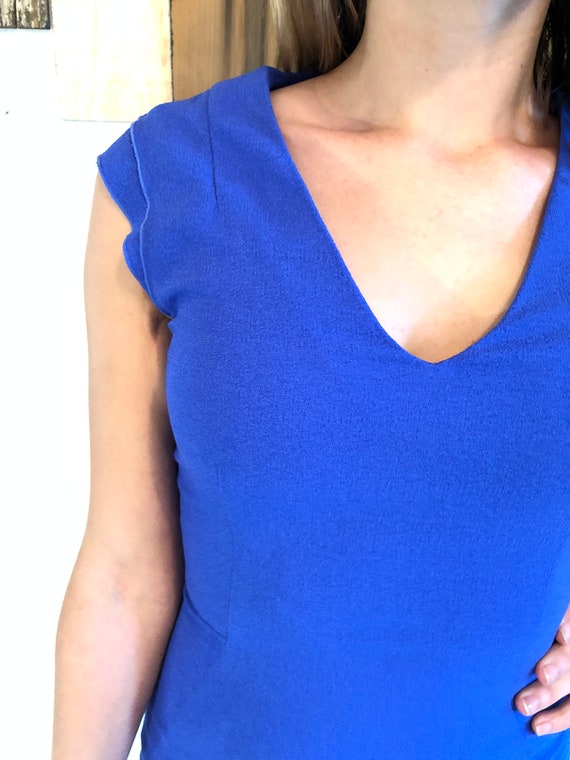 NALA Bright Electric Blue Micro Mini Dress with Plung… - Gem