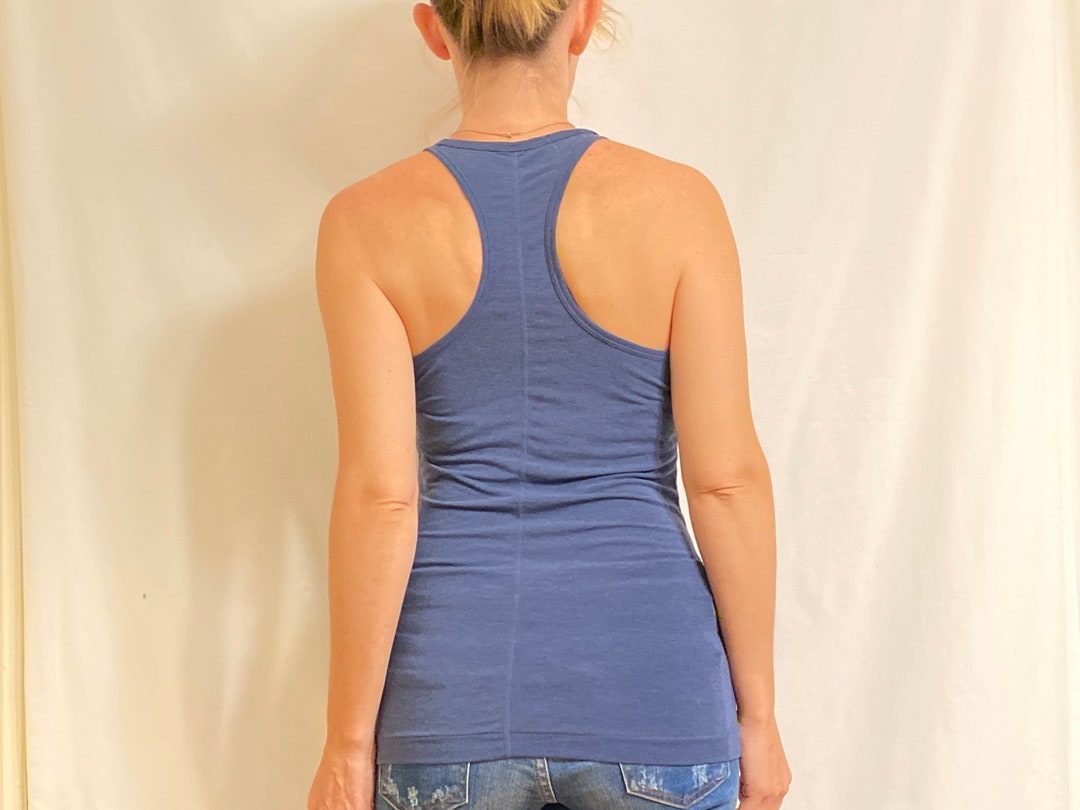 Racer Back Navy Blue Athletic Tank - Etsy España