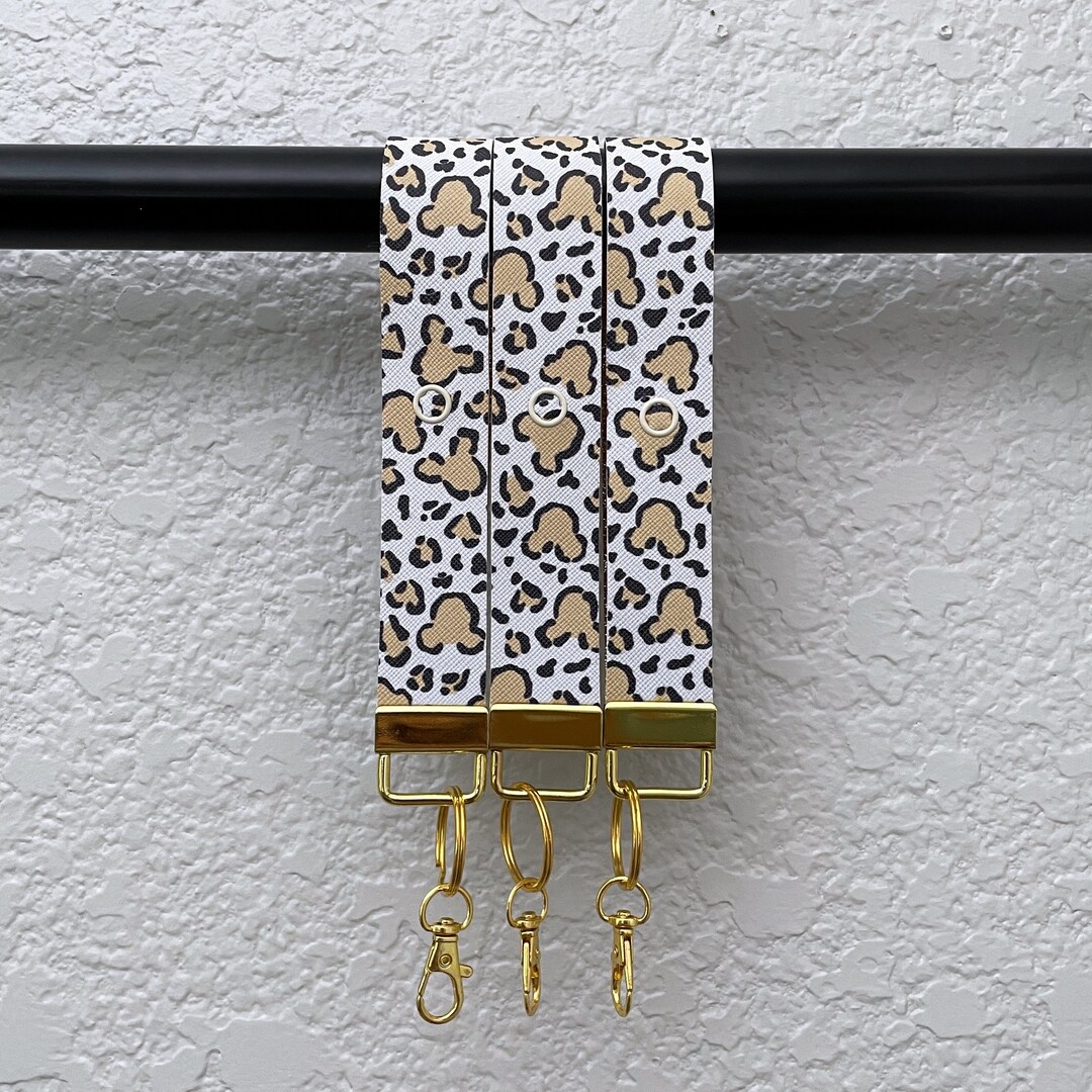 Mickey Leopard Print Faux Leather Ear Holder Keychains - Etsy