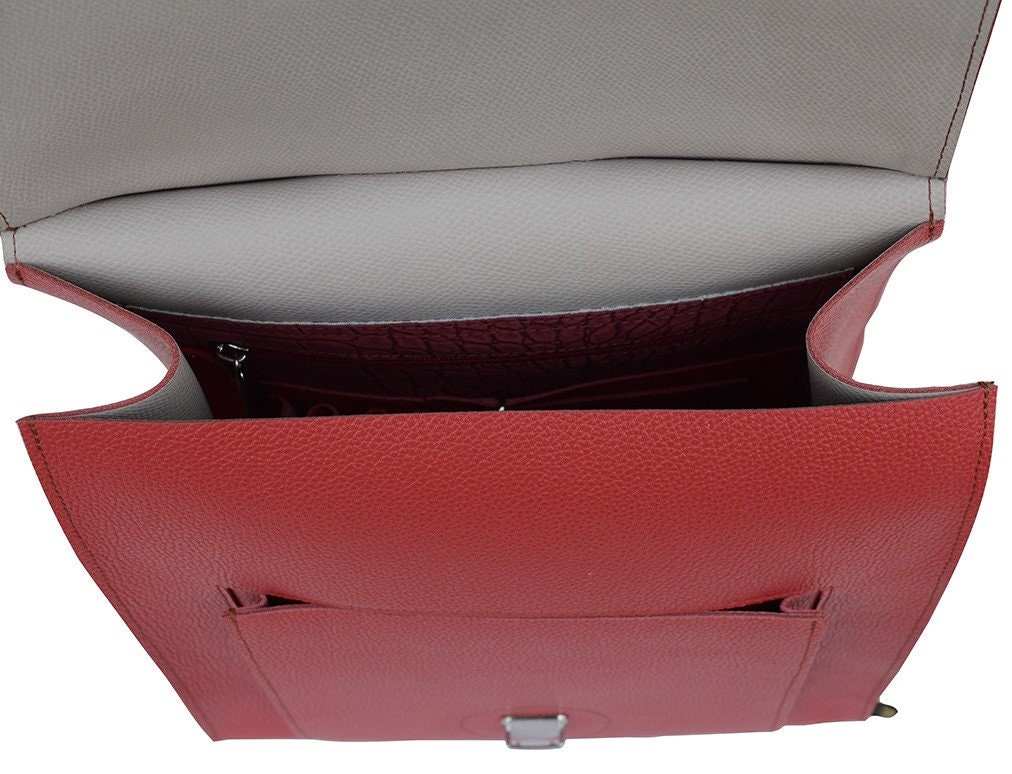 Red Leather Backpack for Women Travel Backpack Leather Rucksack College ...