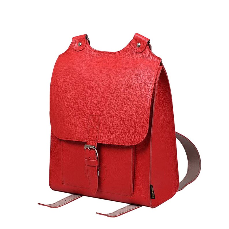 Red Leather Backpack for Women Travel Backpack Leather Rucksack College ...