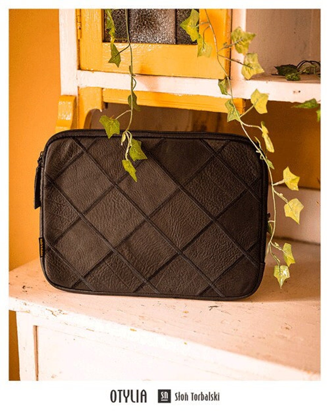 Leather Laptop Case 14 Inch Black Leather MacBook Pocket - Etsy