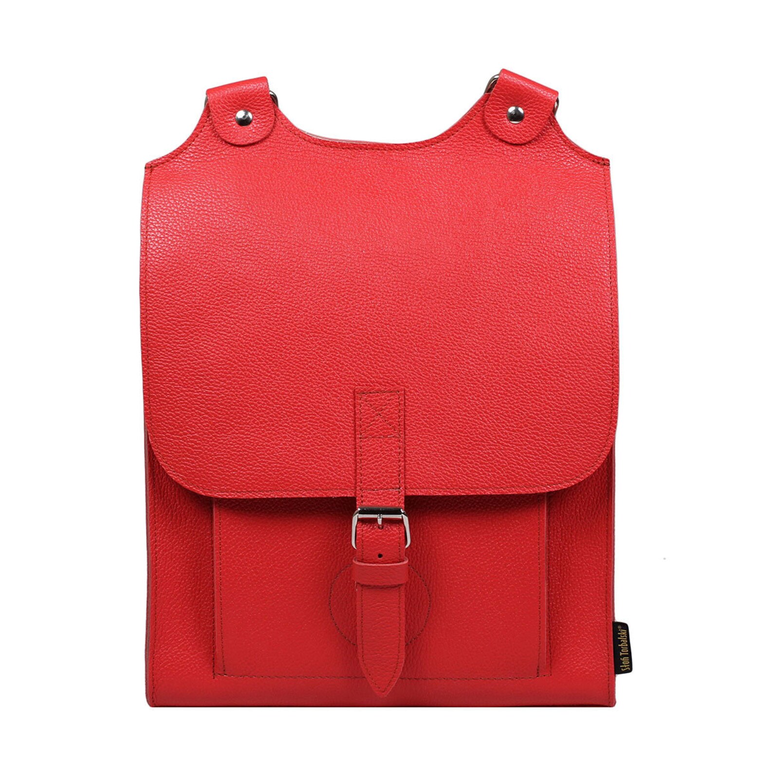 Red Leather Backpack for Women Travel Backpack Leather Rucksack College ...