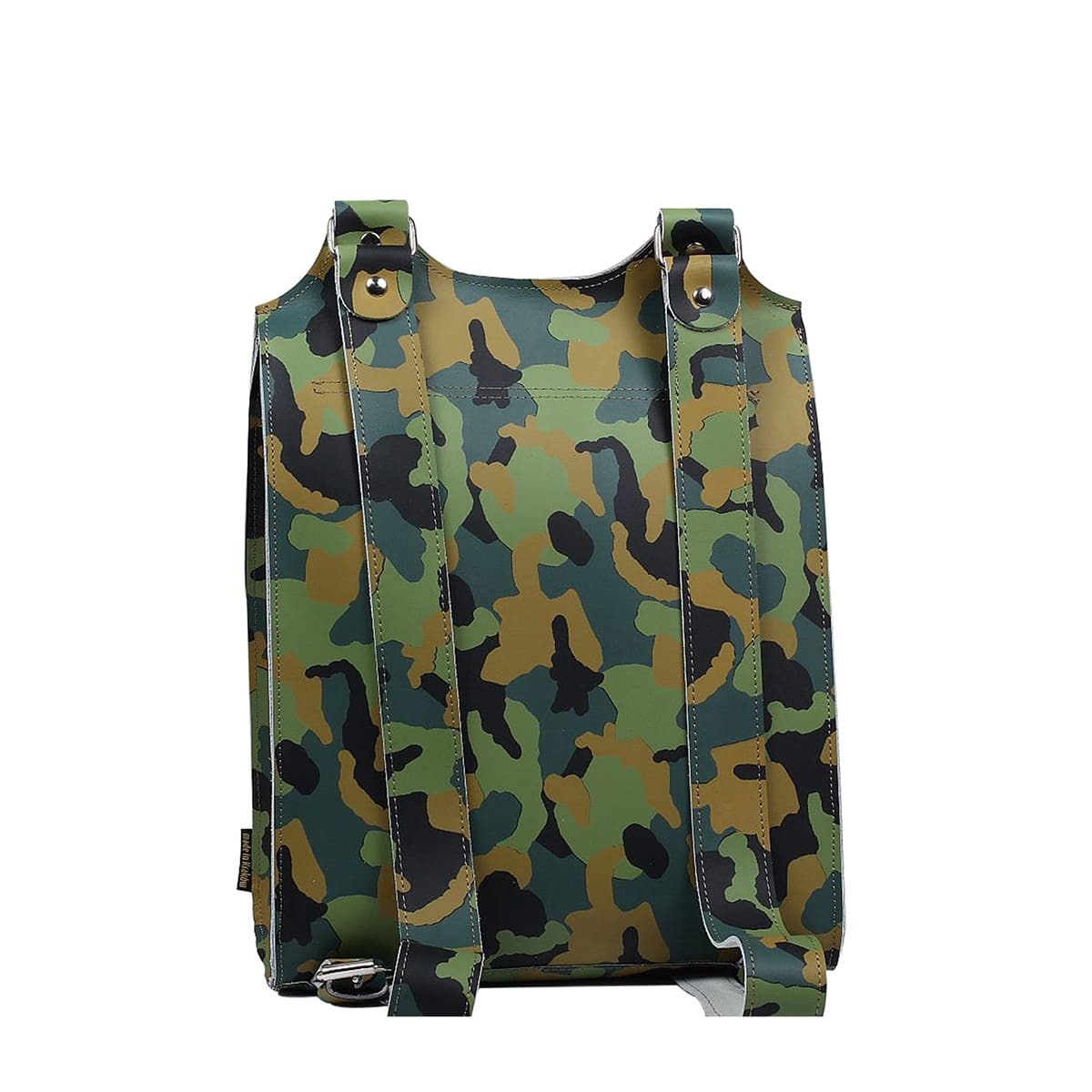 Green Camouflage Backpack Full Grain Leather School Backpack Unisex ...