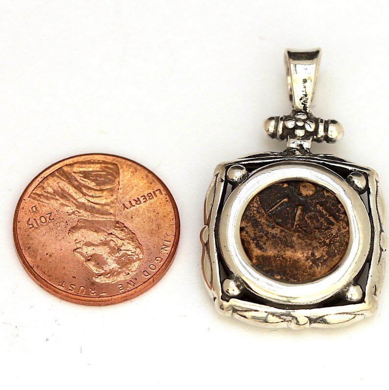 Widows Mite Coin Sterling Silver Pendant and Chain Genuine - Etsy