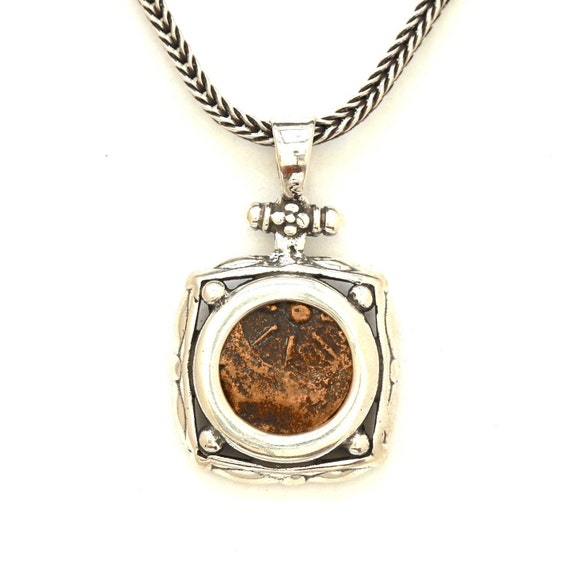 Widows Mite Coin Sterling Silver Pendant and Chain Genuine | Etsy