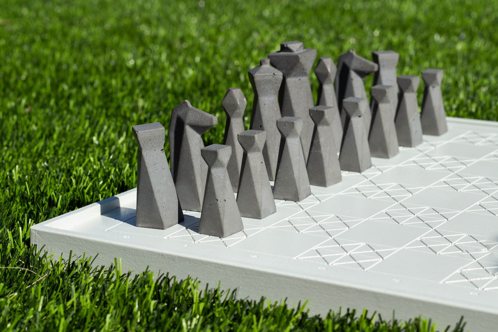 Concrete Handmade Modern Geometric Chess Pieces no - Etsy
