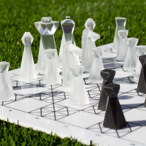 Modern Chess Set Resin Chess Pieces Handmade Unique Chess - Etsy