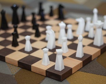 Modern Geometric Handmade Chess Pieces Unique Resin Pieces | Etsy