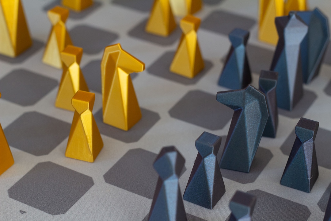 Weighted Chess Pieces, Modern Geometric 3D Printed Chess Pieces ...