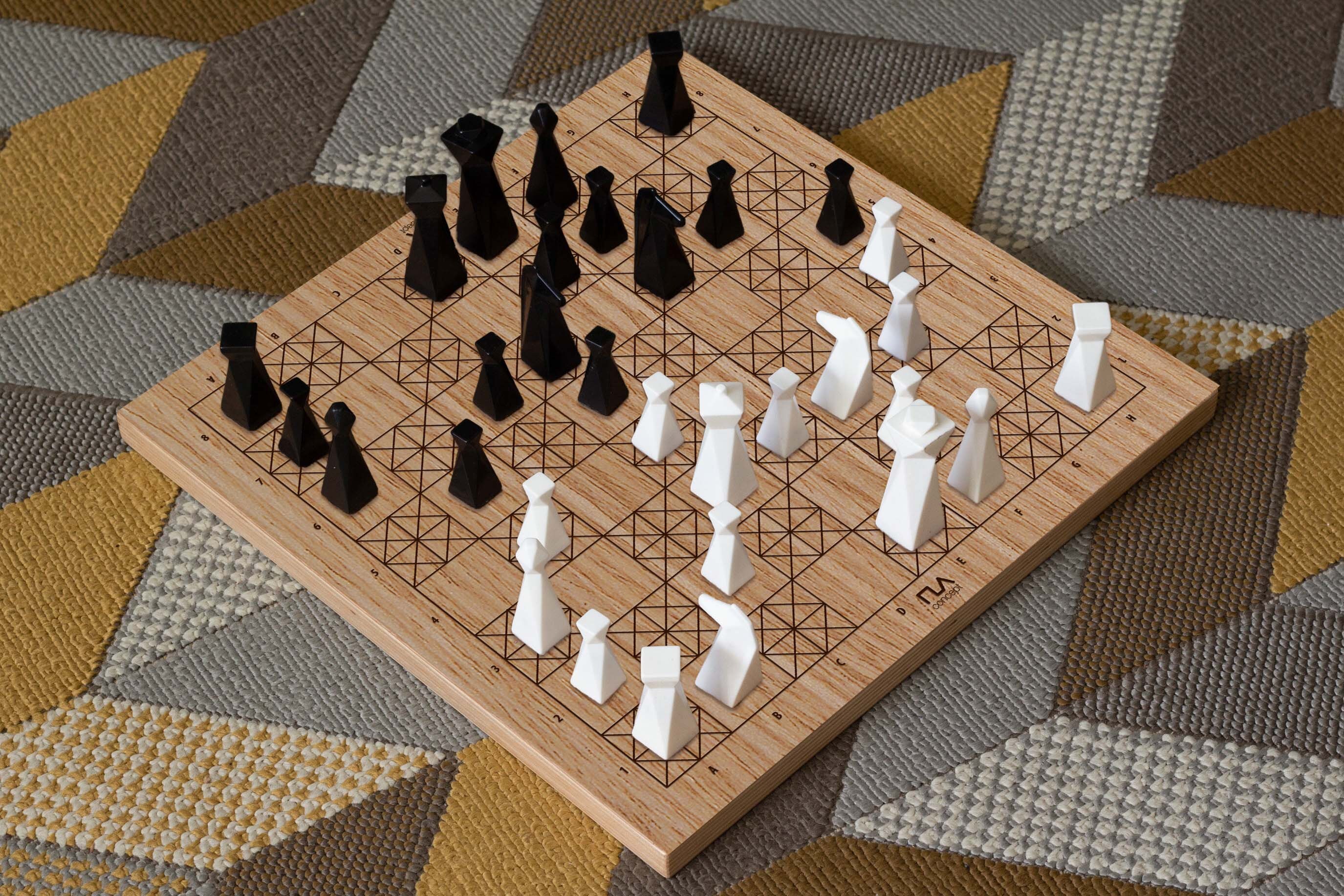 Modern Chess Set With Board Resin Chess Pieces Handmade - Etsy