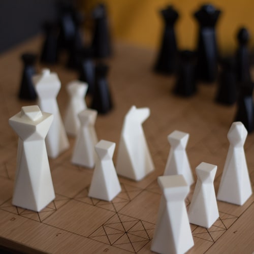 Modern Chess Set Resin Chess Pieces Handmade Unique Chess - Etsy