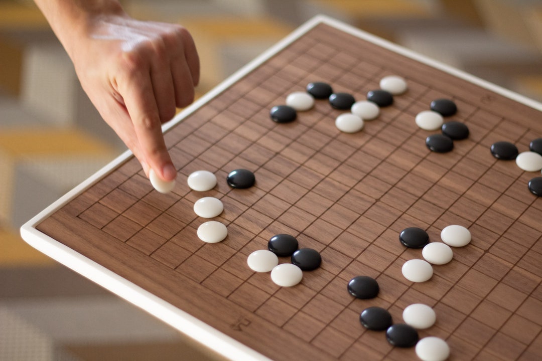 Modern Go Set, Wooden Go Board Game, Handmade Unique Go Set With Board ...