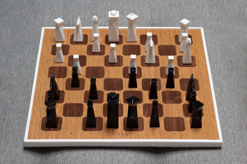 Modern Chess Set Resin Chess Pieces Handmade Unique Chess | Etsy