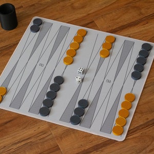 Modern Geometric Backgammon Set, Personalized Gift, Roll-up Backgammon ...