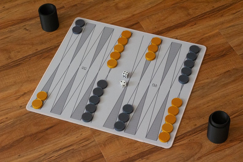 Modern Geometric Backgammon Set, Personalized Gift, Roll-up Backgammon ...