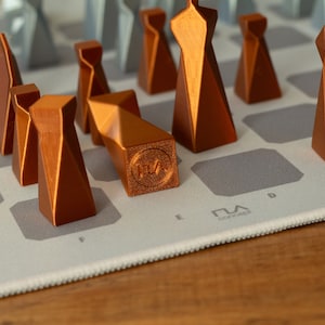 Modern Geometric Chess Set, Personalized Gift, Roll-up Chessboard, 3D ...