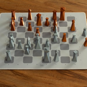 Modern Geometric Chess Set, Personalized Gift, Roll-up Chessboard, 3D ...