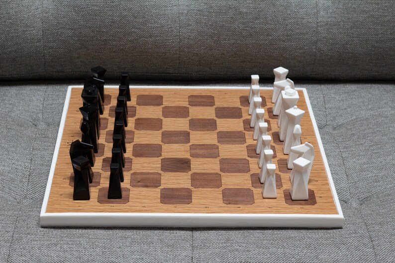 Modern Chess Set Resin Chess Pieces Handmade Unique Chess | Etsy