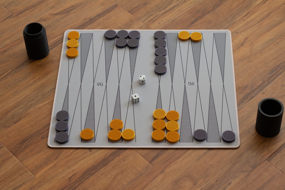 Modern Geometric Backgammon Set, Personalized Gift, Roll-up Backgammon ...