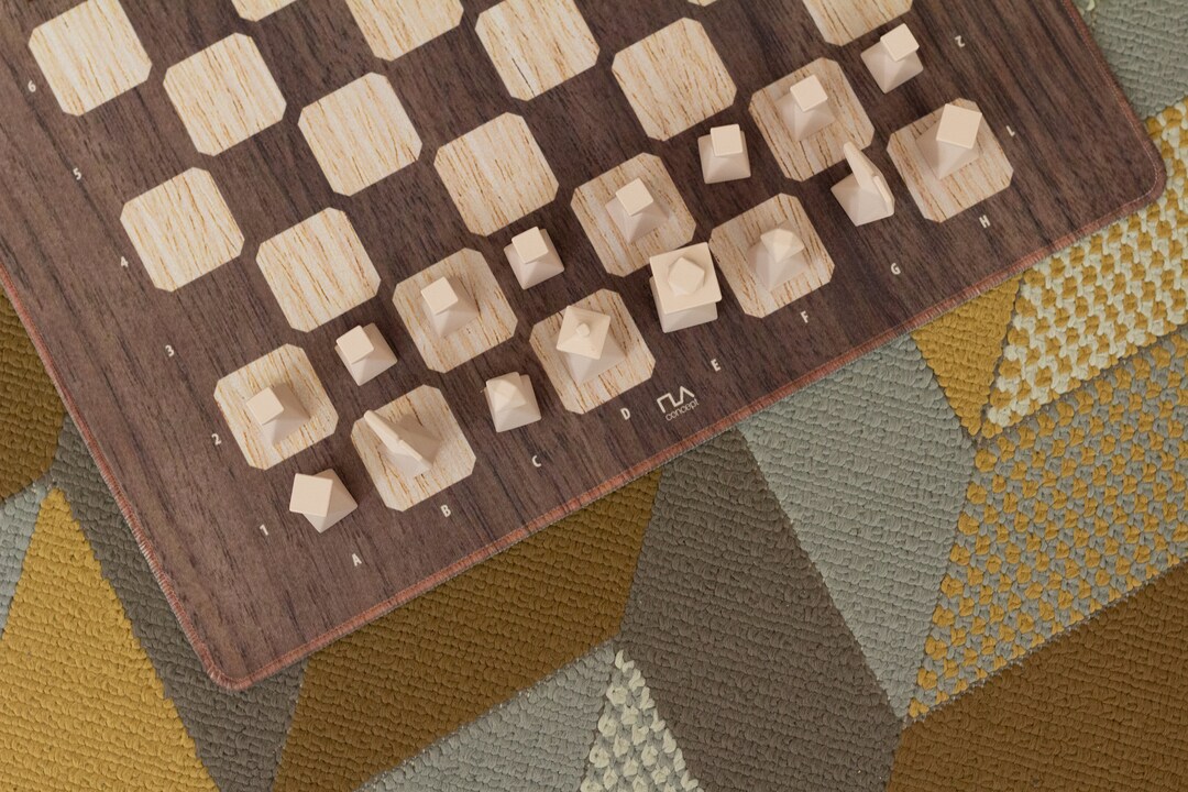 Modern Geometric Chess Set, Personalized Gift, Roll-up Chessboard, 3D ...