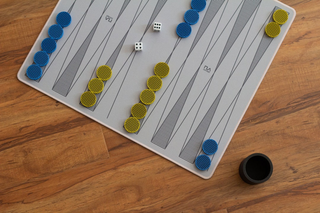 Modern Geometric Backgammon Set, Personalized Gift, Roll-up Backgammon ...