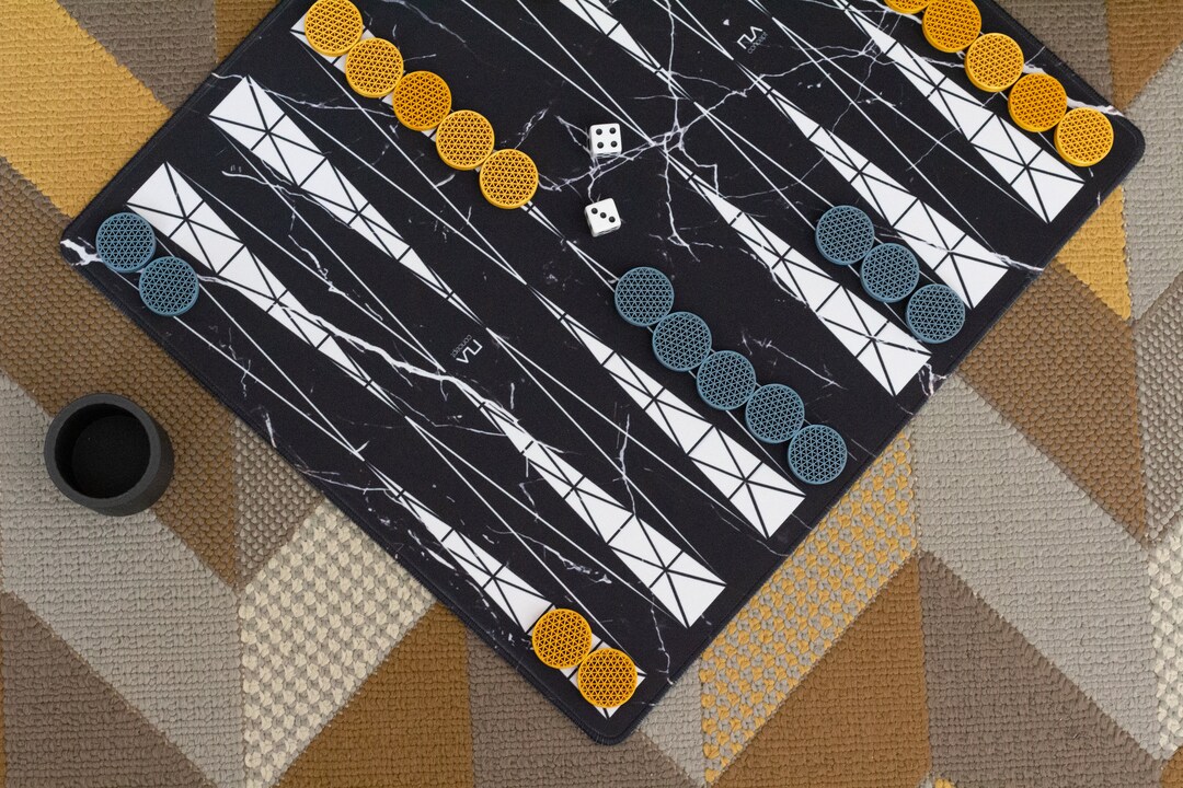 Modern Geometric Backgammon Set, Personalized Gift, Roll-up Backgammon ...