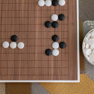 Modern Go Set, Wooden Go Board Game, Handmade Unique Go Set With Board ...