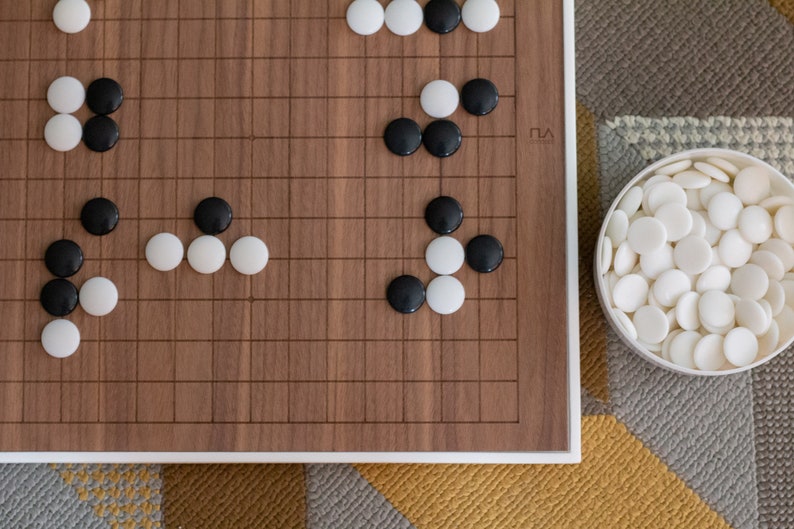 Modern Go Set, Wooden Go Board Game, Handmade Unique Go Set With Board ...
