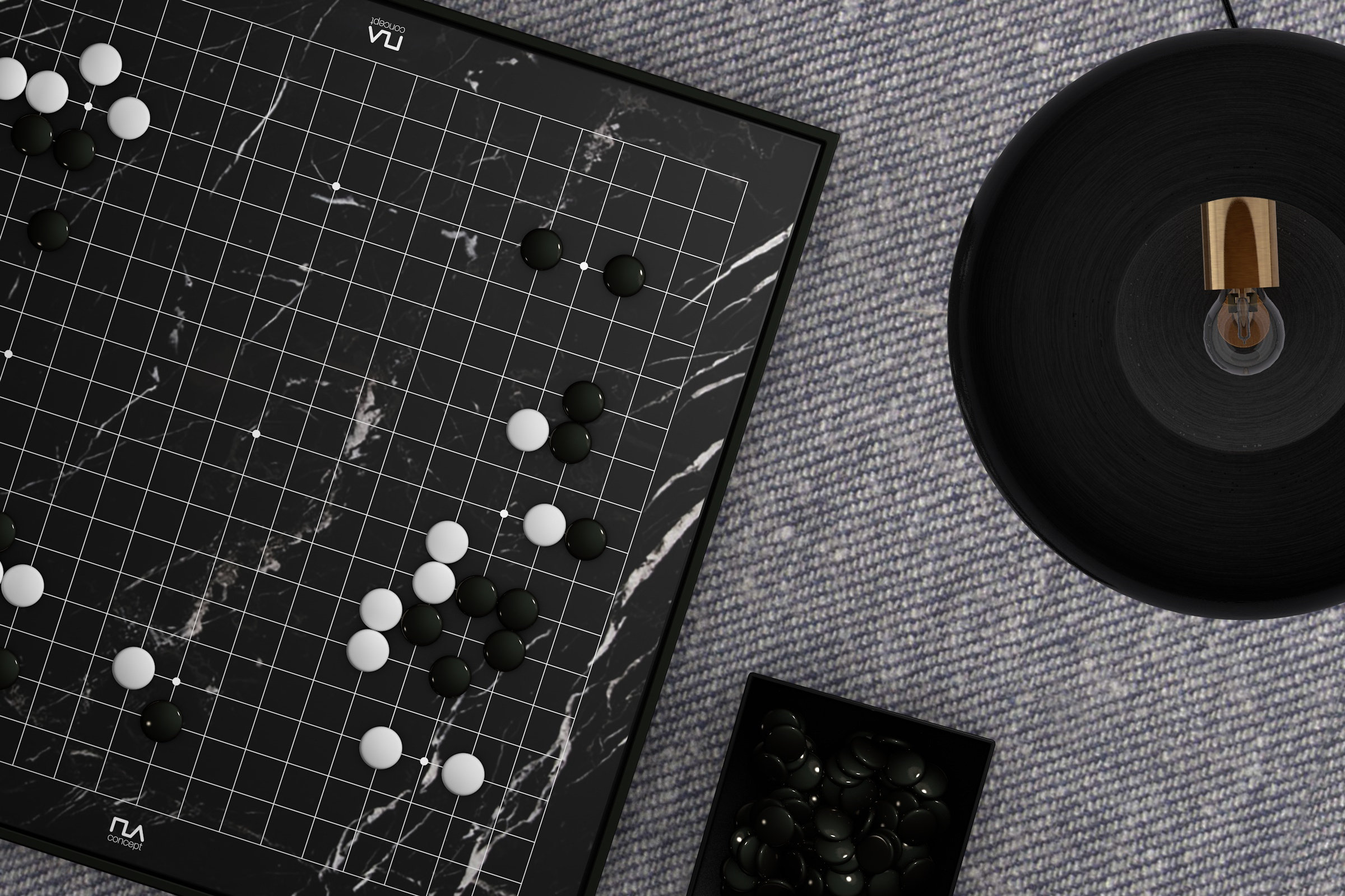 Modern Go Set, Marble Go Board Game, Handmade Unique Go Set With Board ...