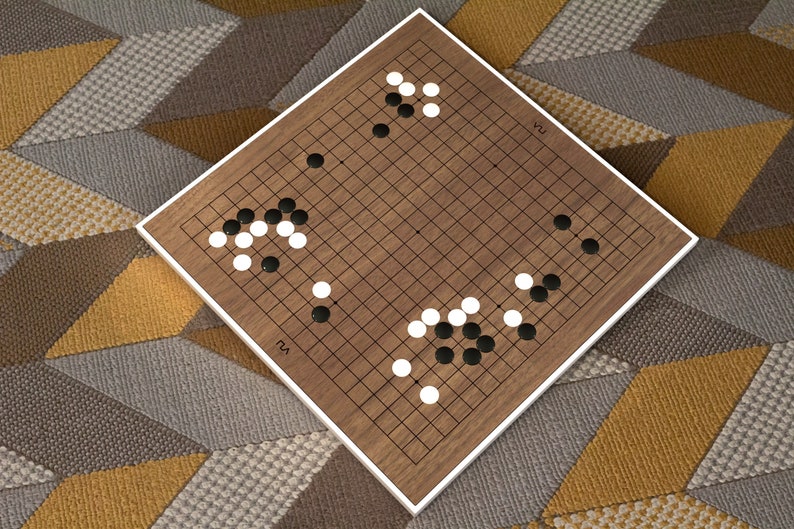 Modern Go Set, Wooden Go Board Game, Handmade Unique Go Set With Board ...