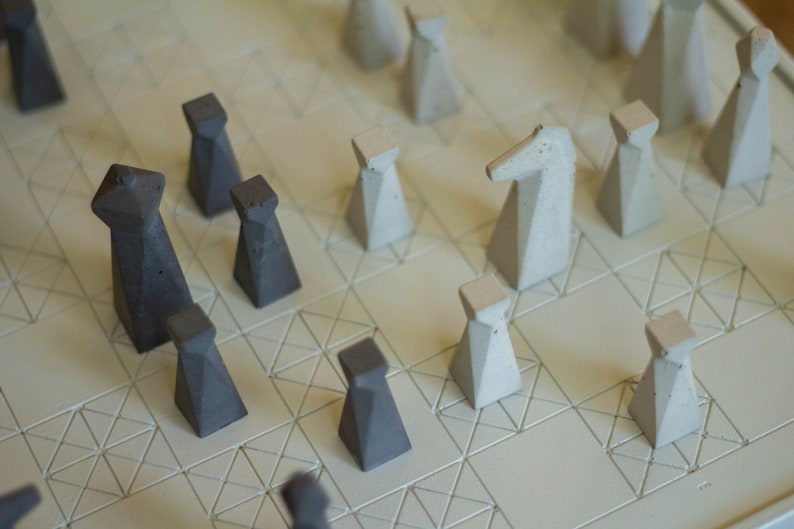 Concrete Handmade Modern Geometric Chess Pieces no - Etsy