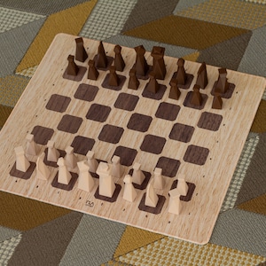 Modern Geometric Chess Set, Personalized Gift, Roll-up Chessboard, 3D ...