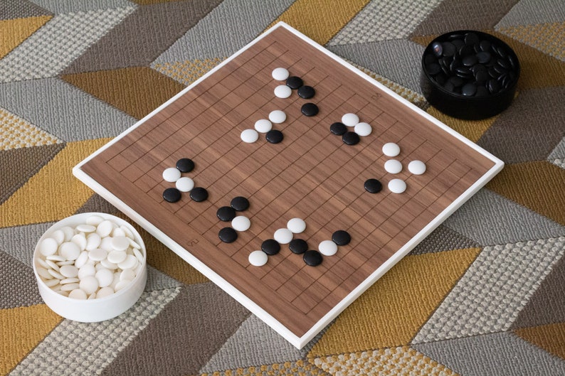 Modern Go Set Wooden Go Board Game Handmade Unique Go Set | Etsy