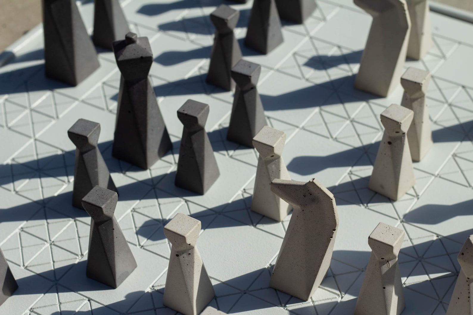 Concrete Handmade Modern Geometric Chess Pieces no - Etsy