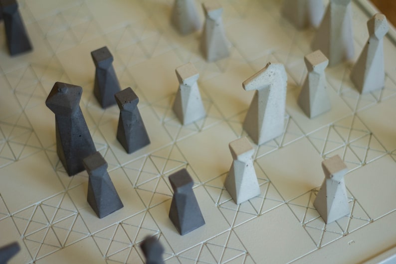 Handmade Modern Concrete Geometric Chess Board Checkers - Etsy