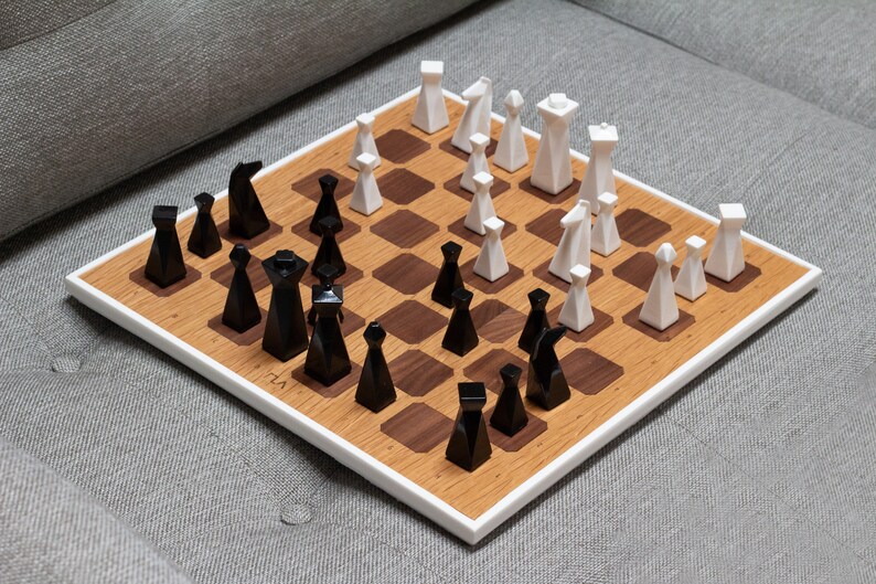 Modern Chess Set Resin Chess Pieces Handmade Unique Chess | Etsy