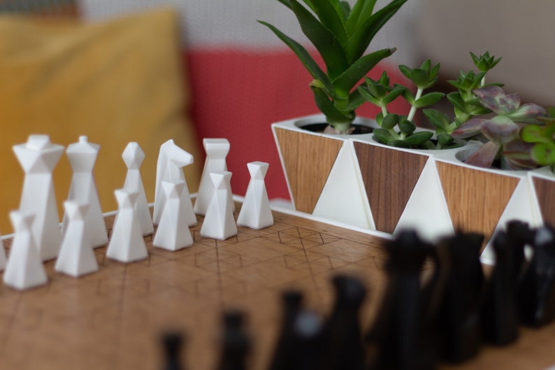 Modern Geometric Handmade Chess Pieces Unique Resin Pieces - Etsy