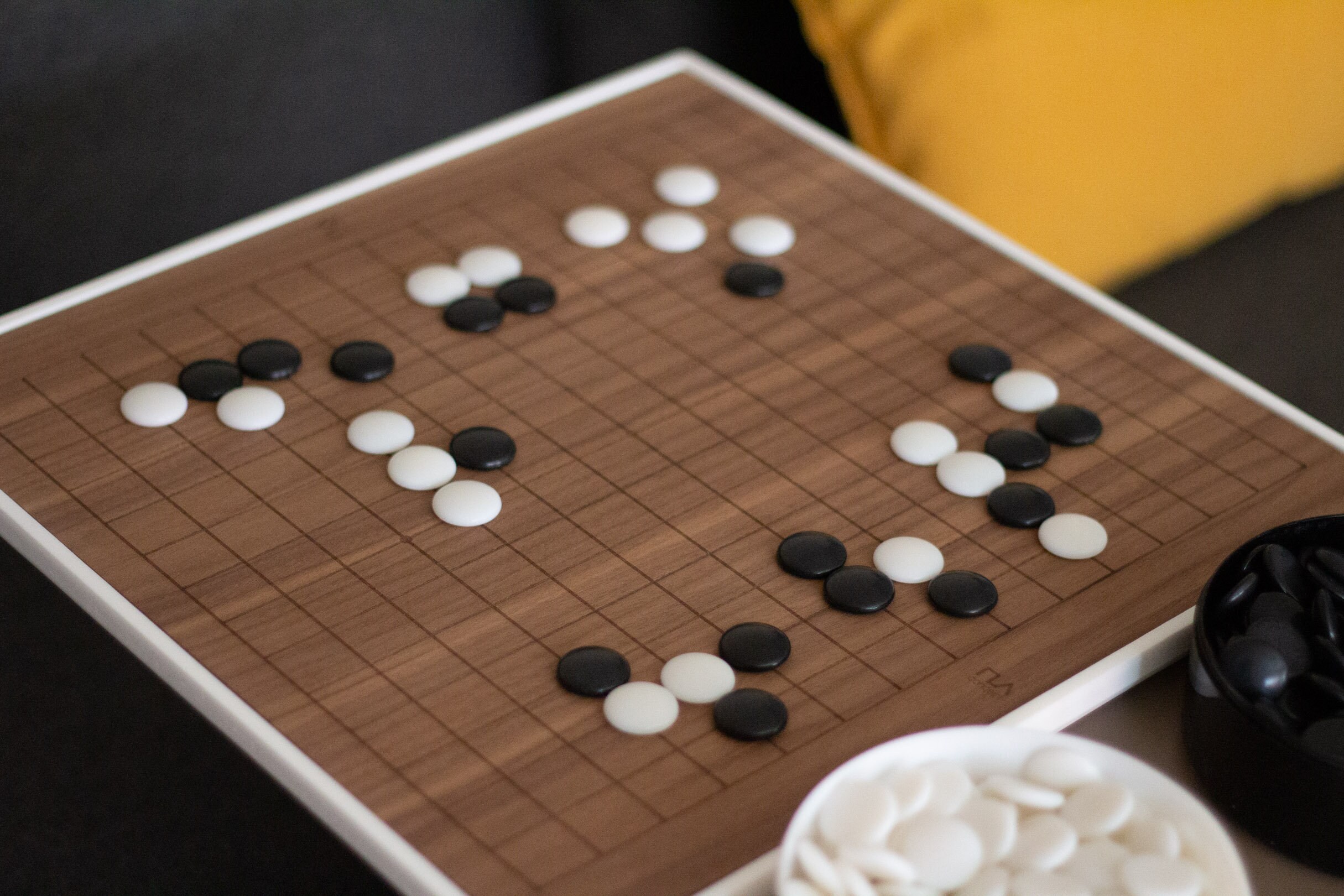 Modern Go Set, Wooden Go Board Game, Handmade Unique Go Set With Board ...