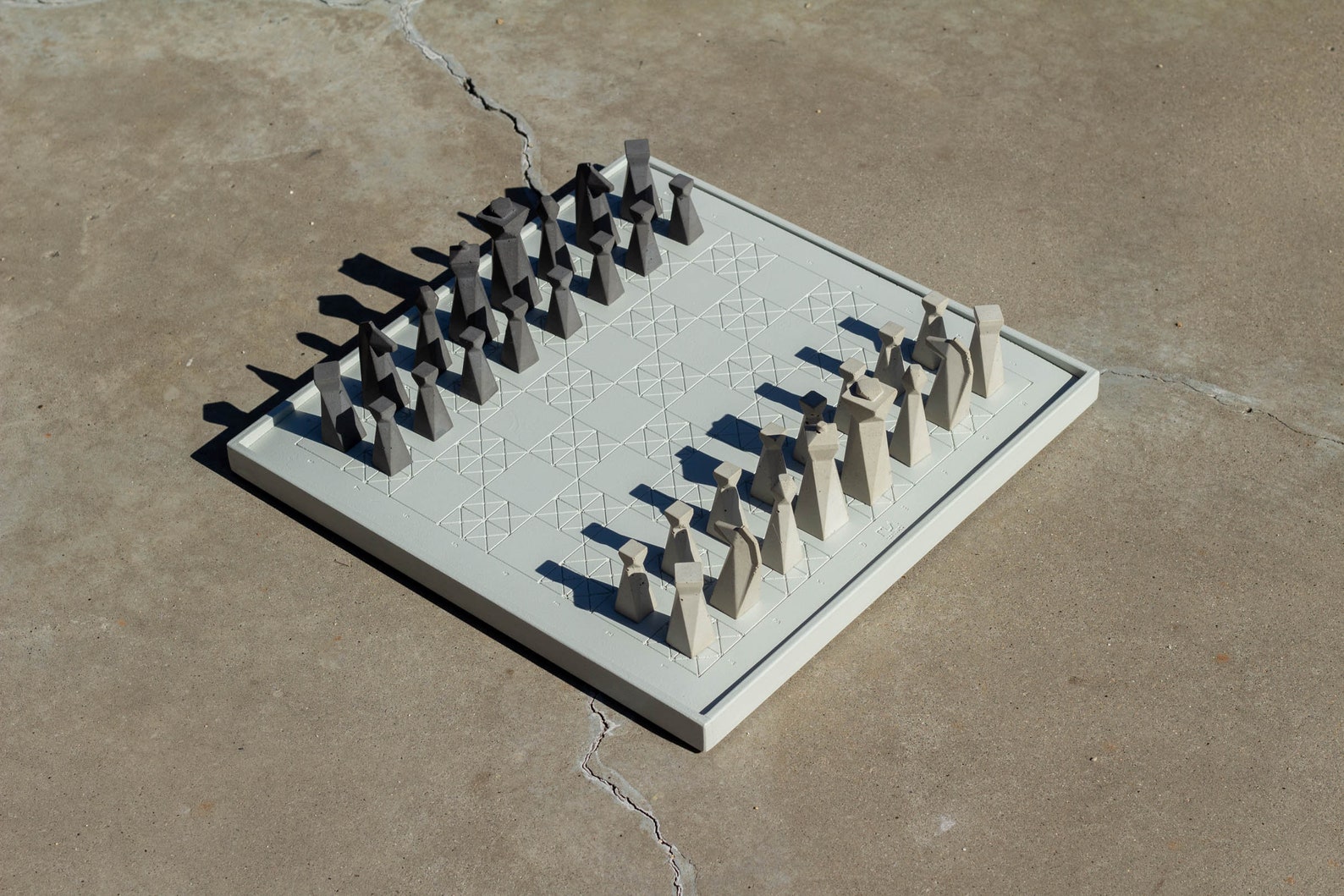 Handmade Modern Concrete Geometric Chess Board Checkers - Etsy
